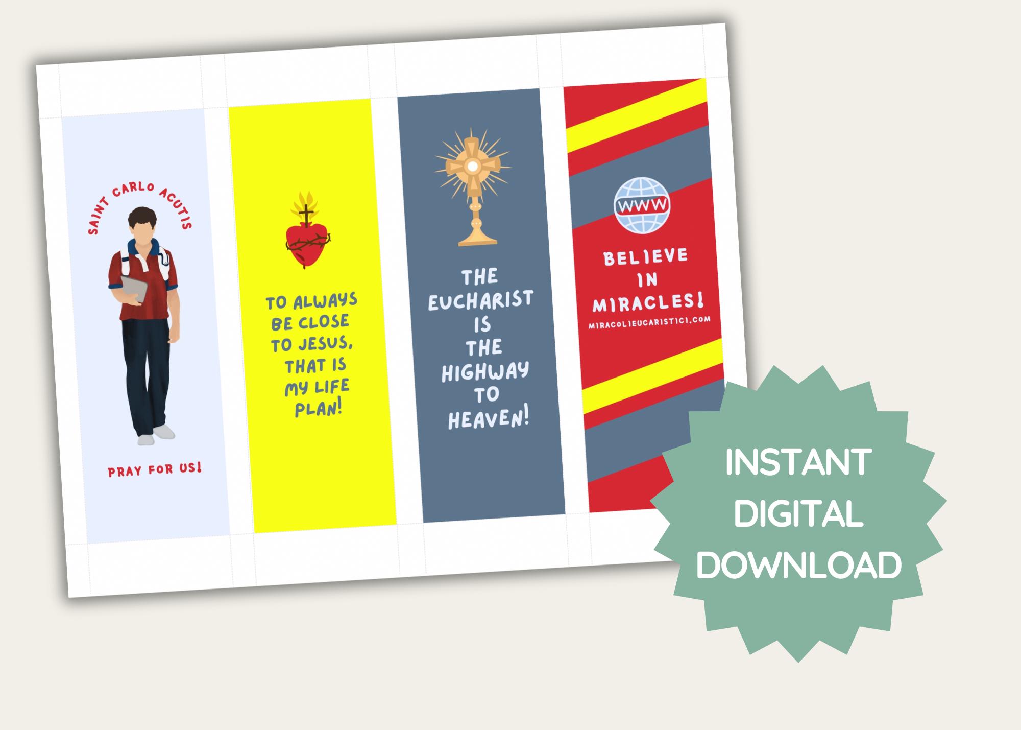 Printable Catholic Bookmark, Bible Bookmark Printable, First ...