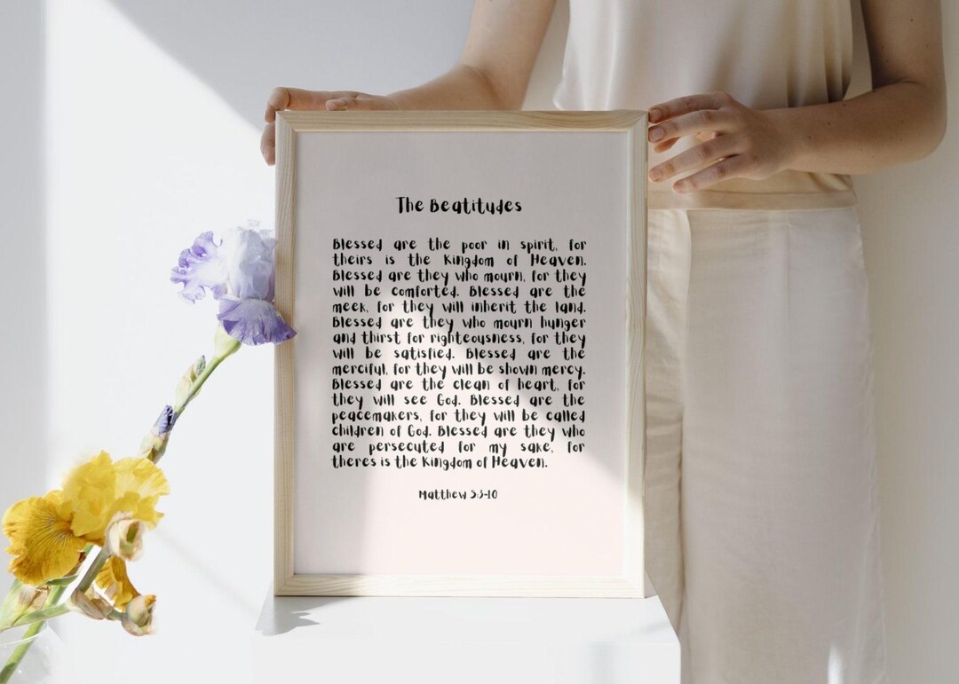 The Beatitudes, the Beatitudes Wall Art, Beatitudes Print, Catholic ...