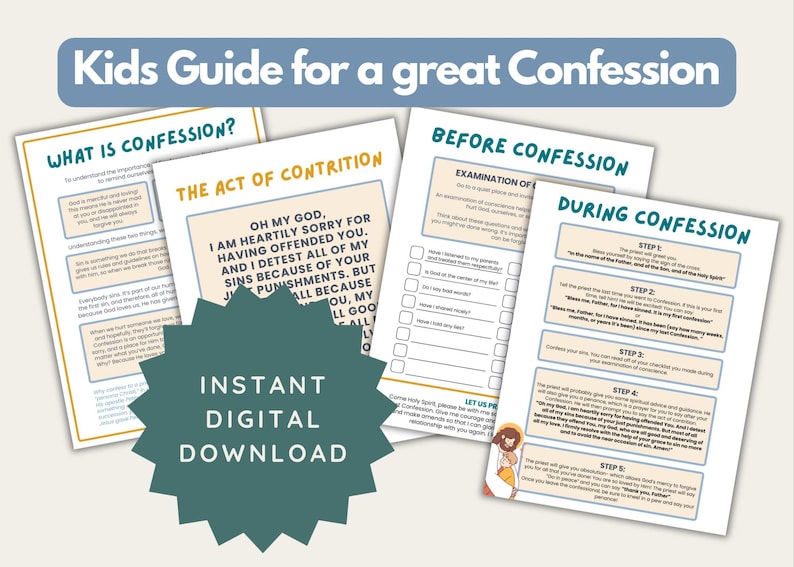 Catholic Kids First Reconciliation Guide, Examination of Conscience for ...