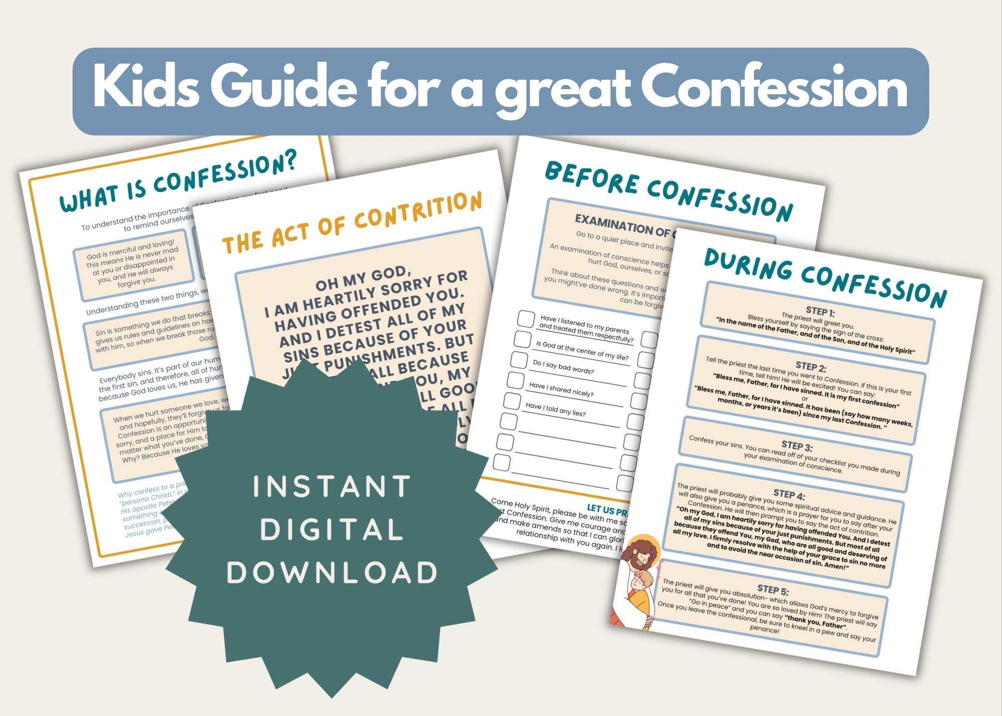 Catholic Kids First Reconciliation Guide, Examination of Conscience for ...