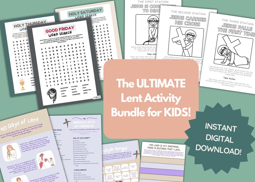 The Ultimate Lent Activity Bundle for Kids, Catholic Kids Lent Game ...