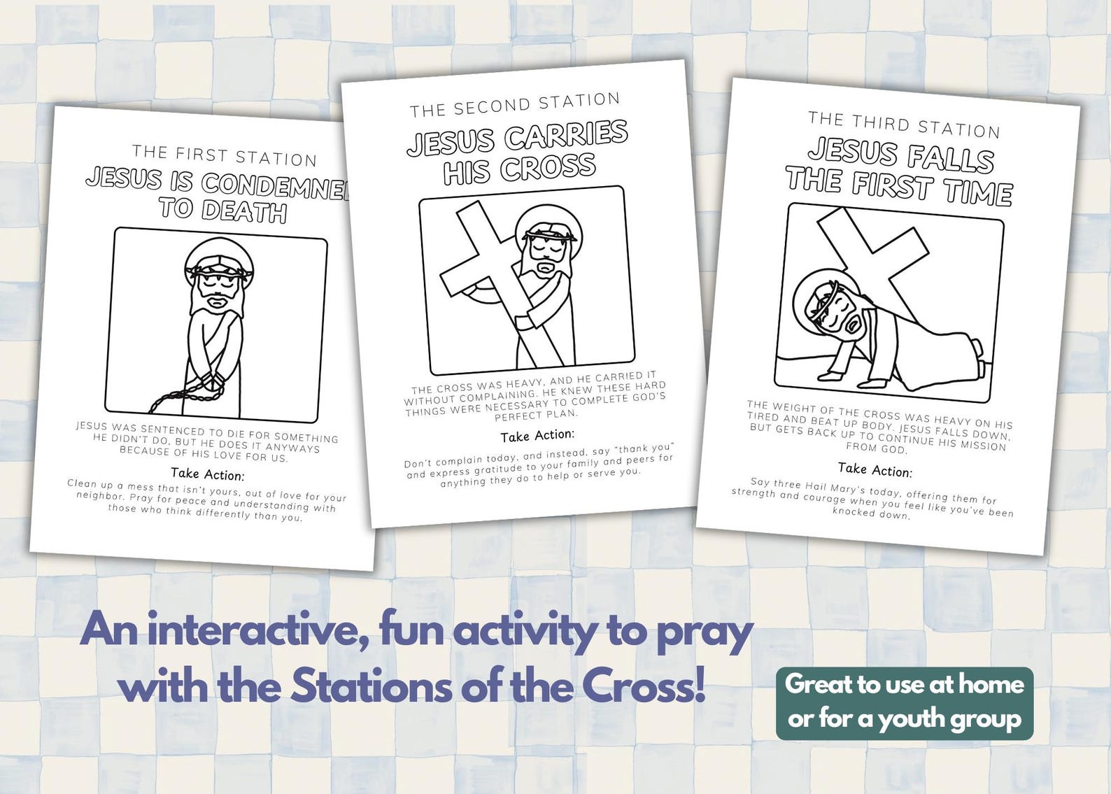 Stations of the Cross Coloring Pages, Catholic Kids Lent Activity ...