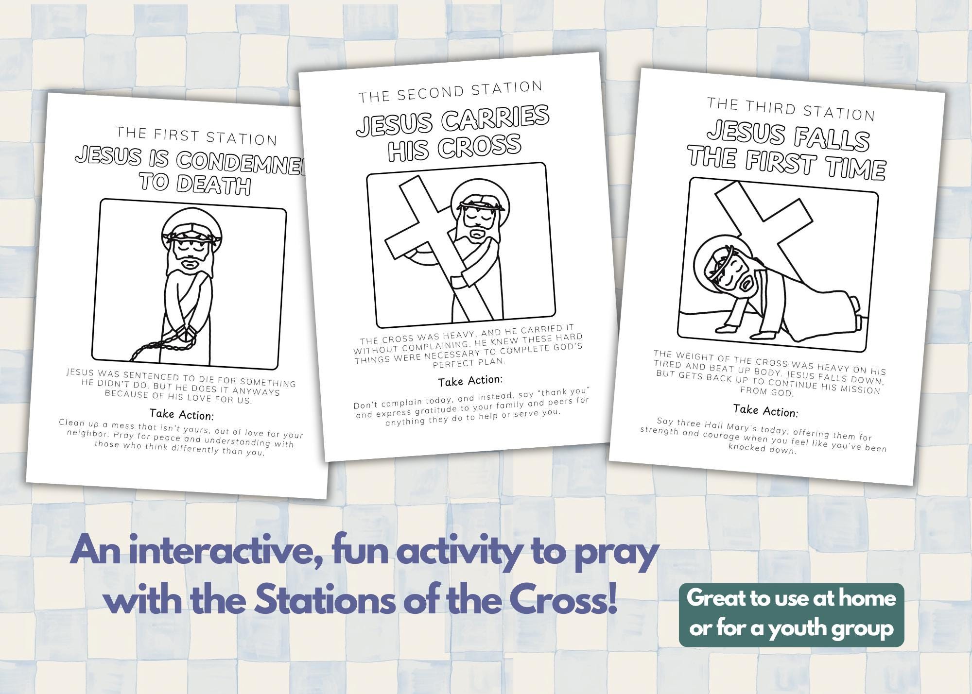 Stations of the Cross Coloring Pages, Catholic Kids Lent Activity ...
