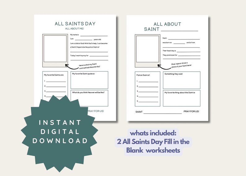 All Saints Day Worksheet for Kids, All Saints Day Game Activity, Kids ...