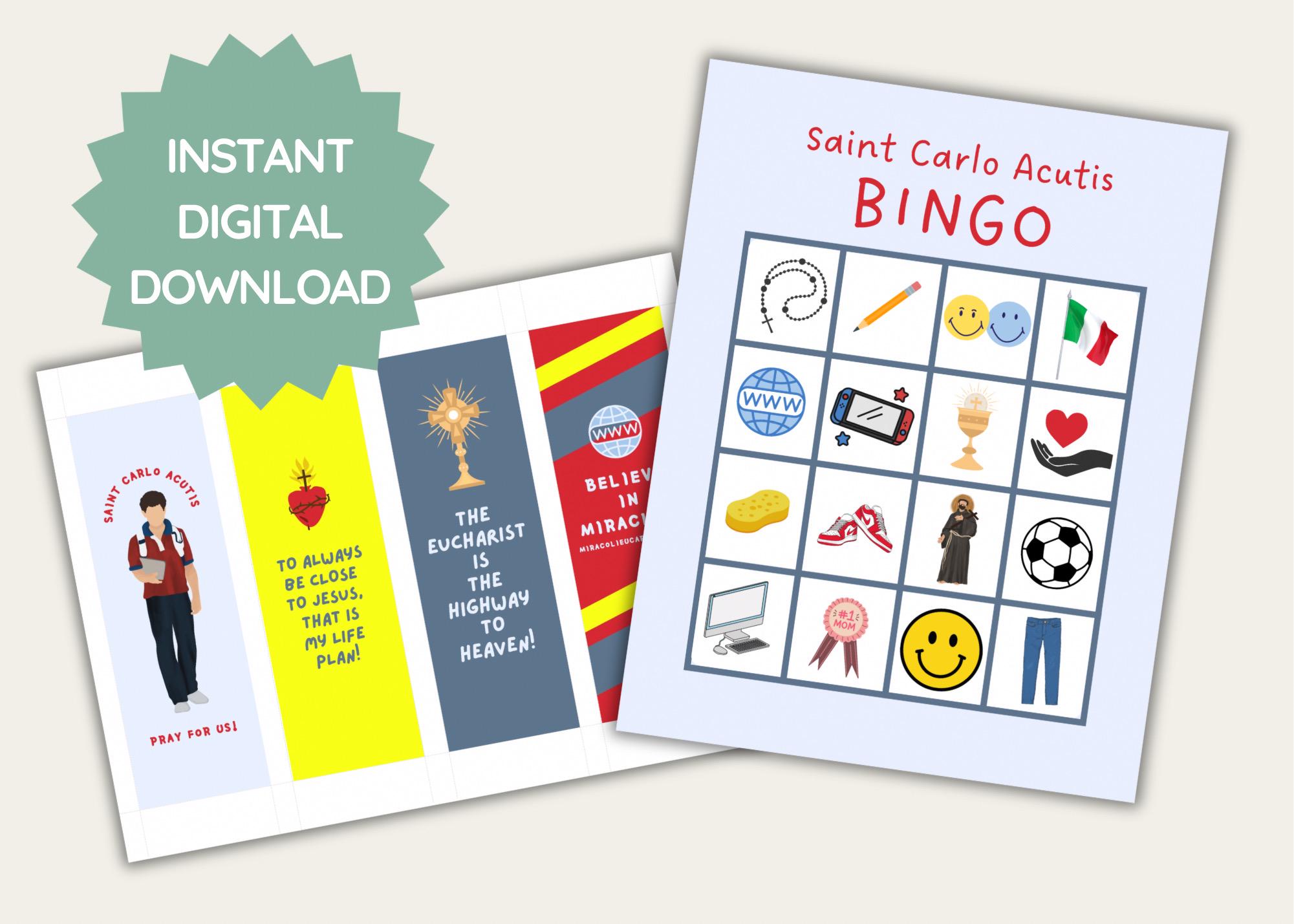 Saint Carlo Acutis Activity, Printable Catholic Bookmark, All Saints ...