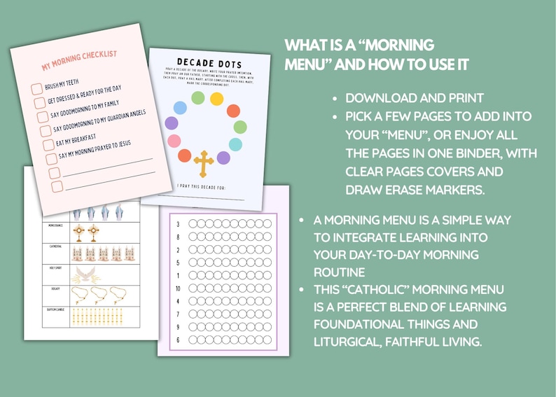 Catholic Morning Menu, Catholic Homeschool, Catholic Kids and Toddler ...