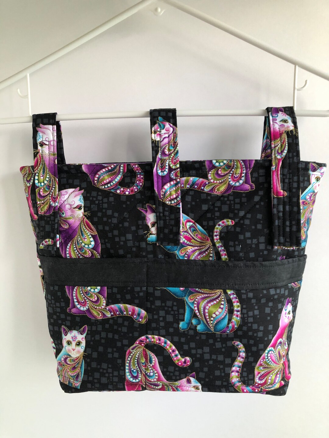 Walker, Mobility Bag, With Paisley Cats, Quilted With Adjustable Straps ...