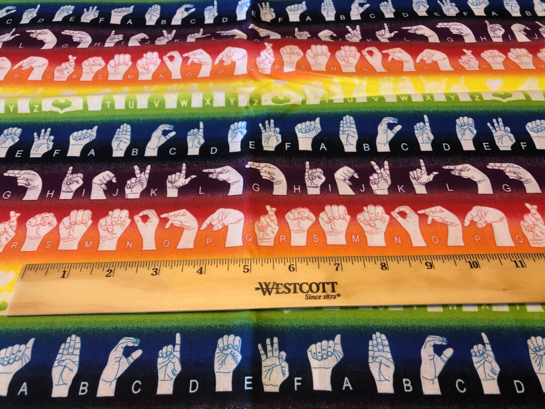 American Sign Language, ASL 100% Quilt Shop Quality Cotton - Etsy