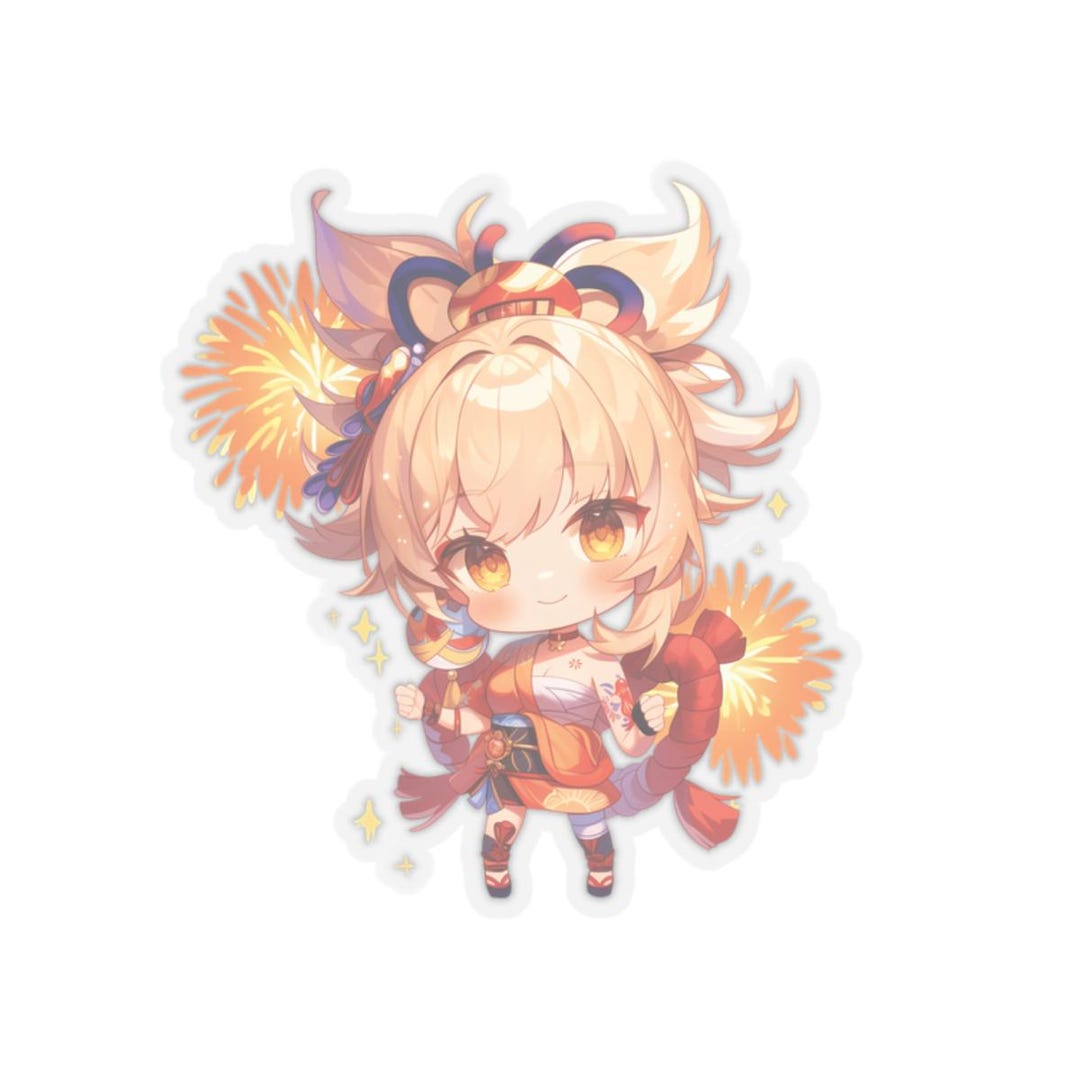 Yoimiya Chibi Vinyl Kiss-cut Sticker Genshin Impact Character Art - Etsy