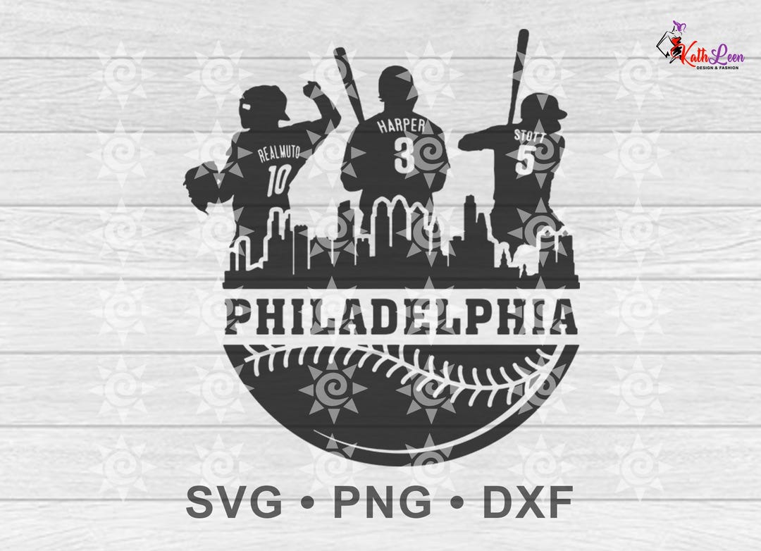 Philadelphia Baseball Svg, Bryce Harper Png, JT Realmuto Dxf, Bryson ...