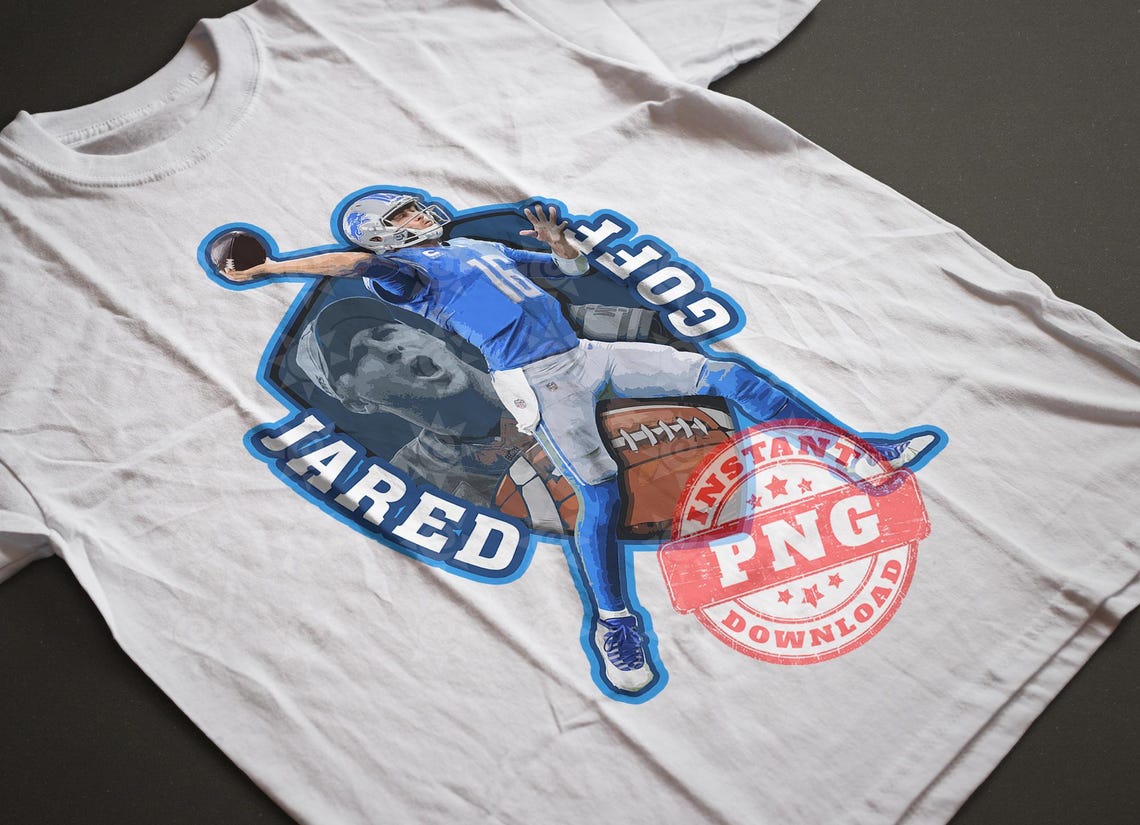 Jared Goff Png, Jared Goff Sublimation, Jared Goff Transfer, Jared Goff ...