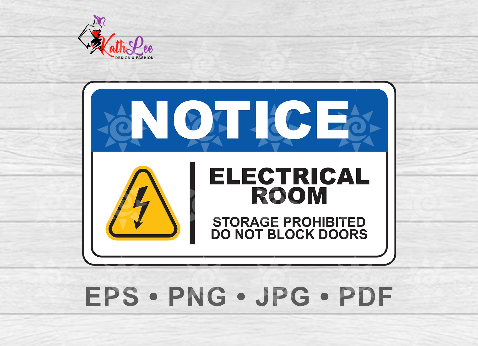 Printable Notice Electrical Room Sign, Vector Digital Download, Safety ...