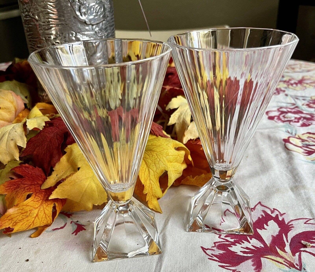 Two Cristal D'arques Durand Pyramide Wine Glass France - Etsy