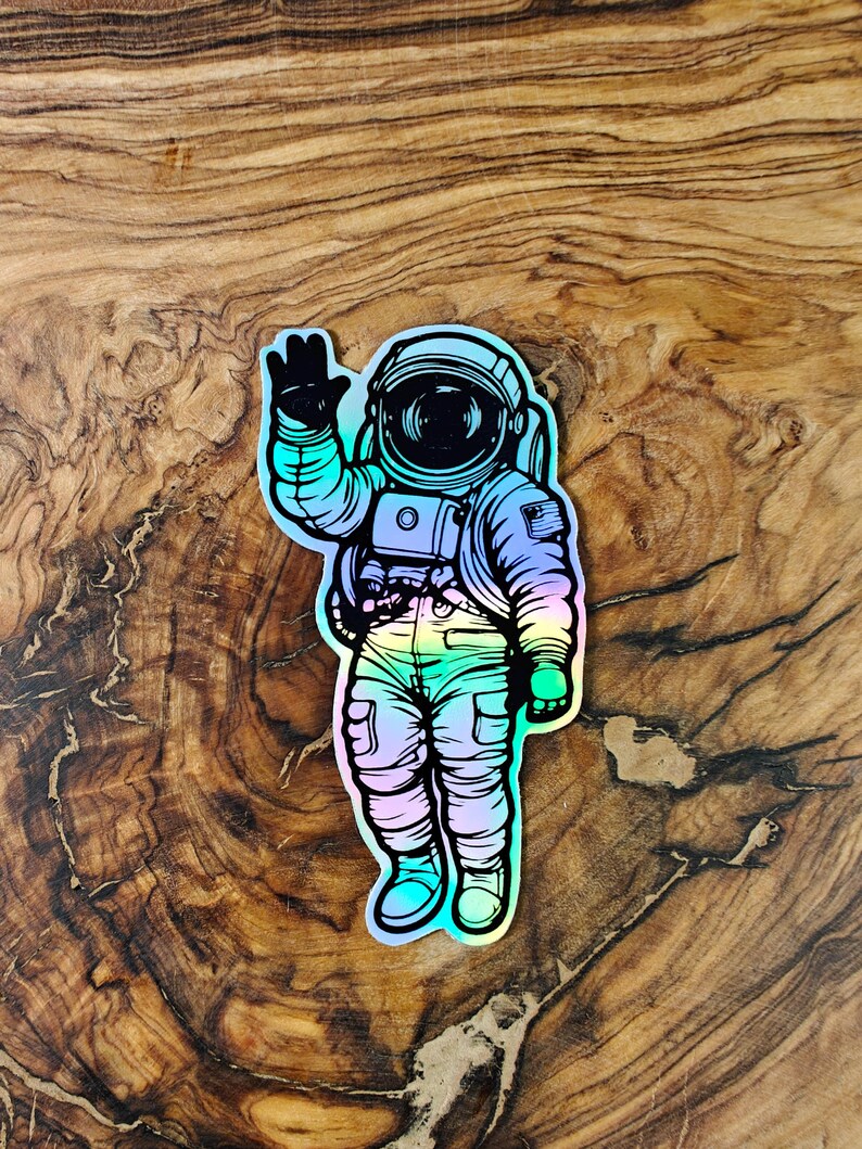 Holographic Astronaut Sticker - Etsy