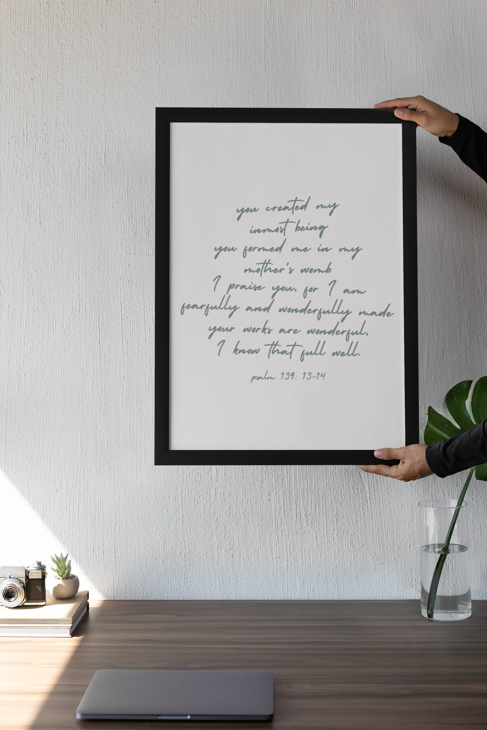 Psalm 139:13-14 Digital Art Design, Digital Download (white Background ...
