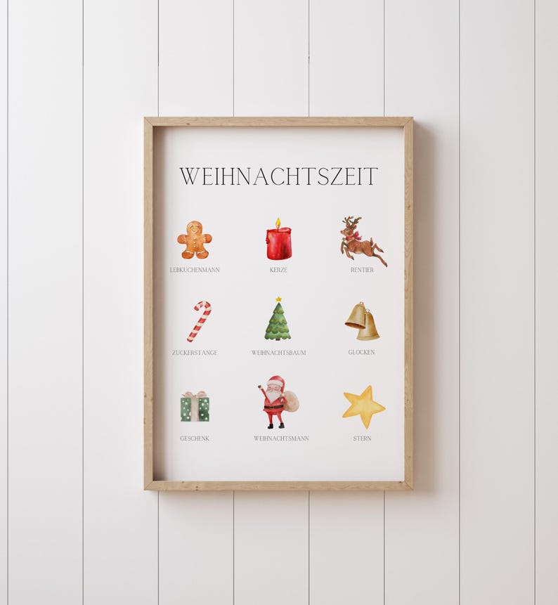 WEIHNACHTSZEIT German Printable Poster Christmas PDF Download, A4 + A3 ...