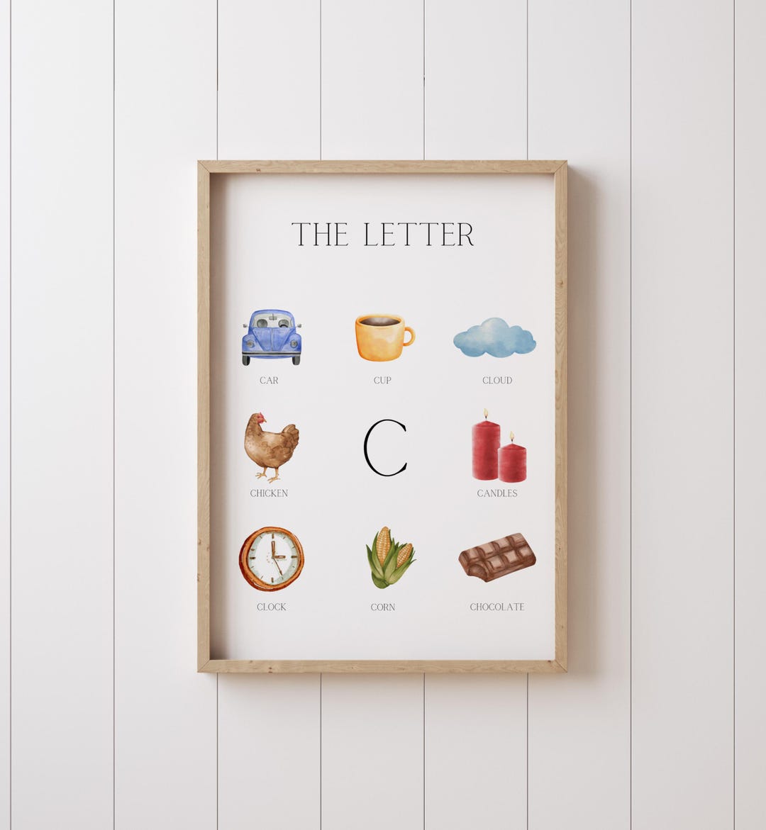 Educational Poster Letter C English PDF Download, Print at Home, A4 ...