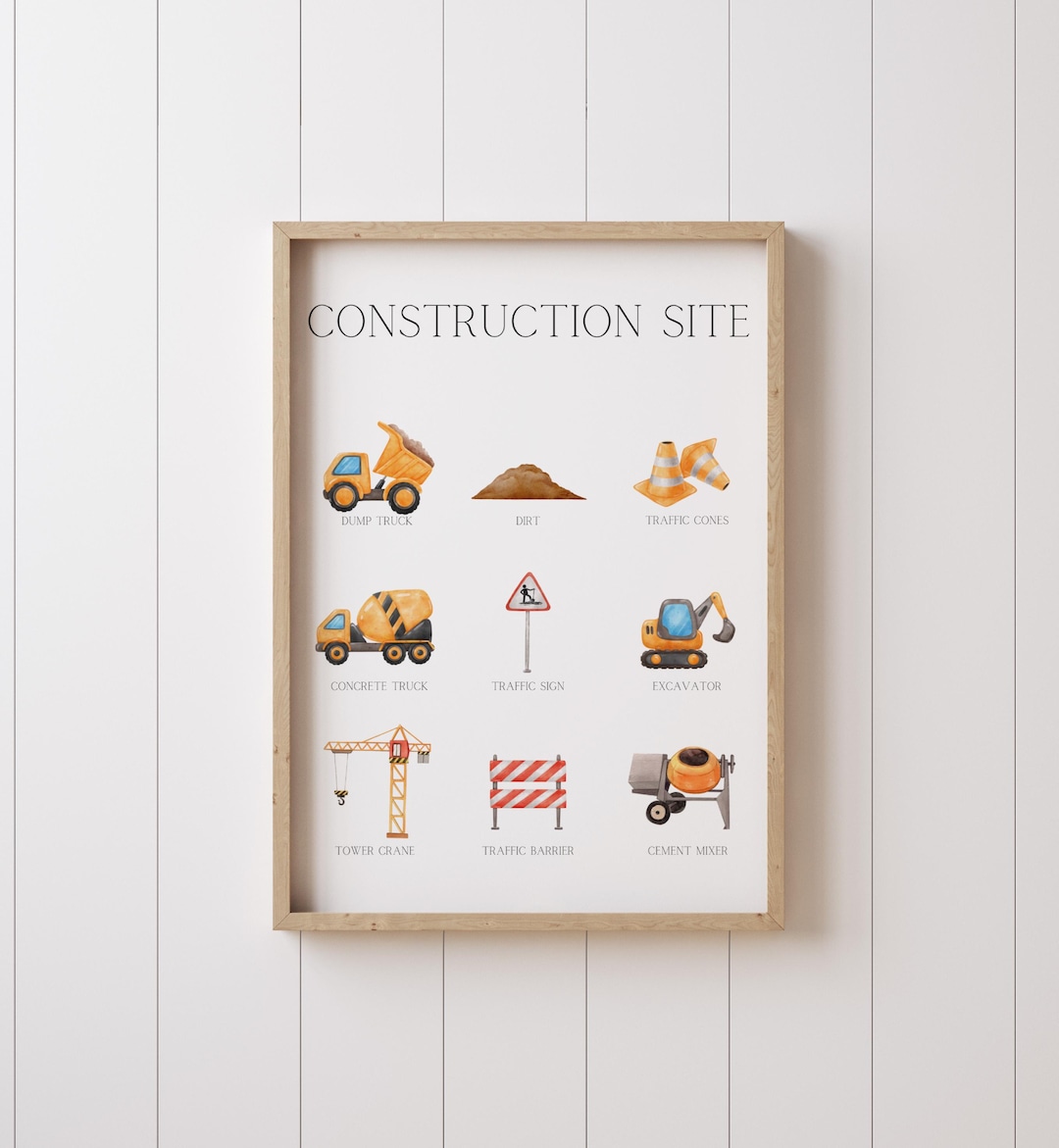Construction Site Printable Poster PDF Download, A4 + A3, Decoration ...