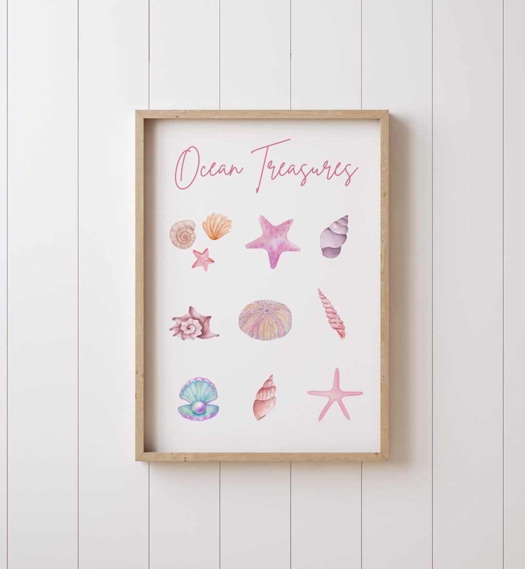 Seashells Printable Poster PDF Download, A4 + A3, Decoration ...