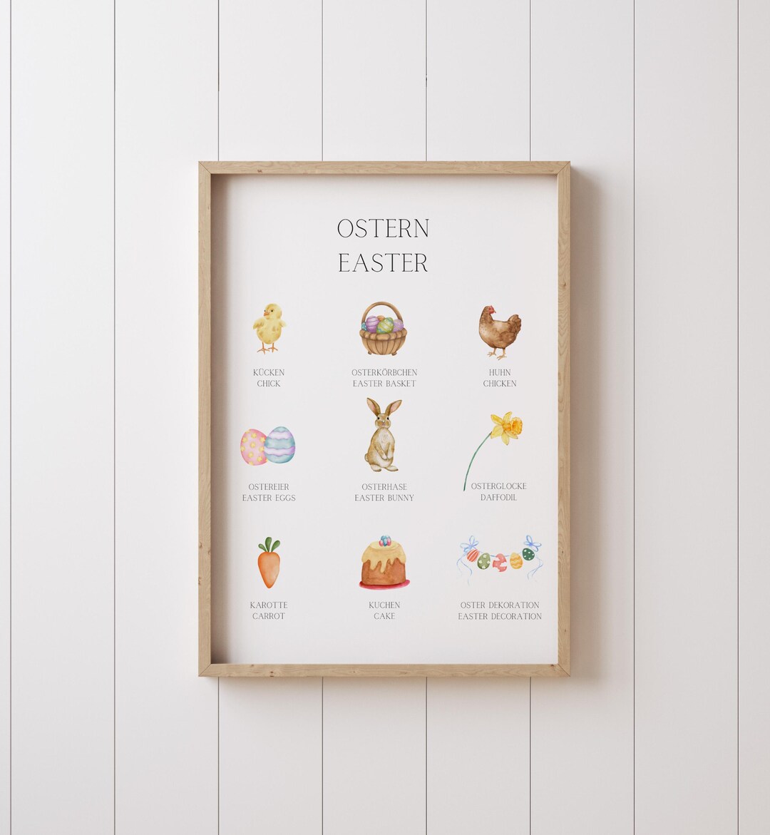 Bilingual Easter Poster, German and English Vocabulary (PDF Download ...