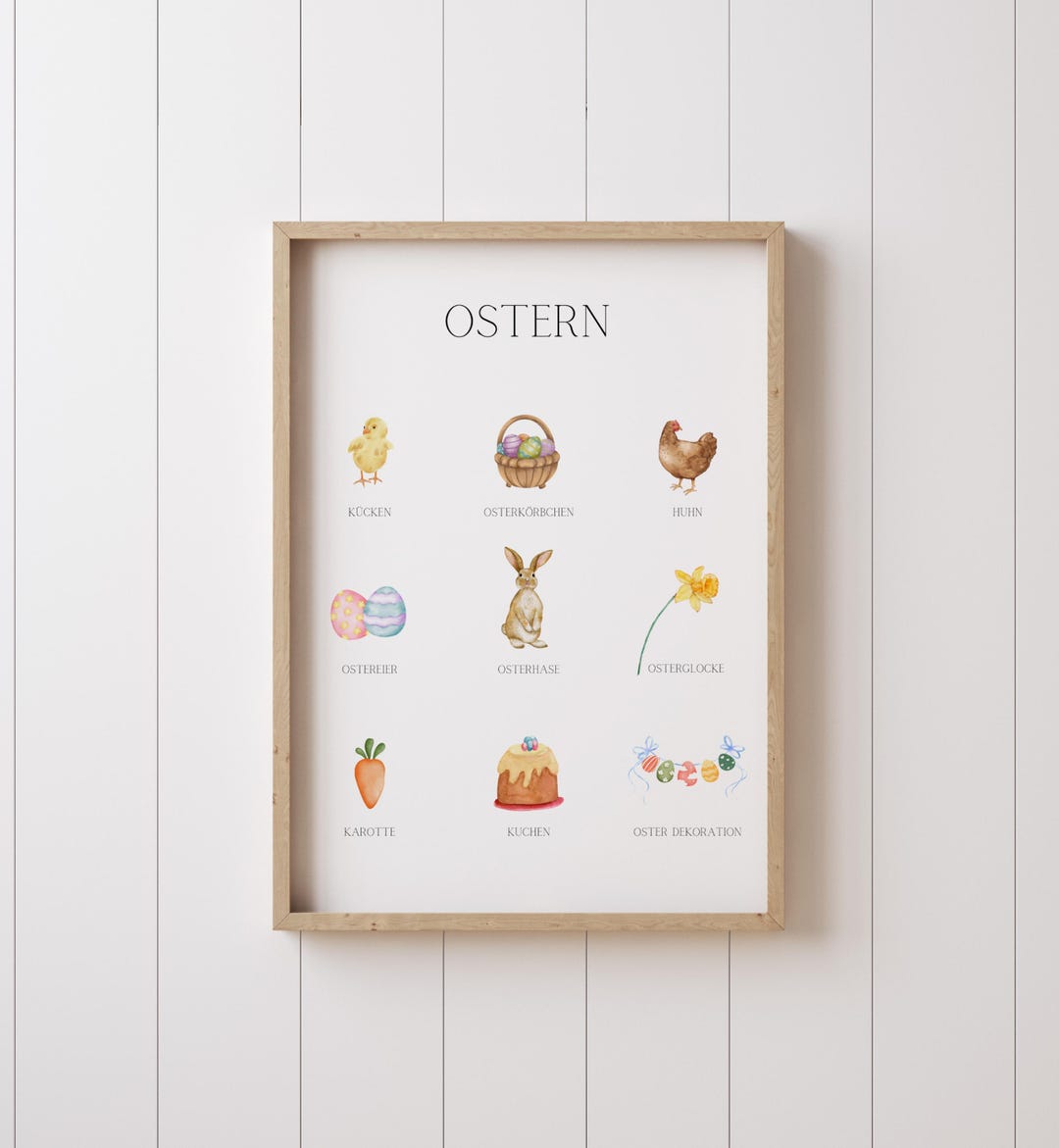 OSTERN German Printable Poster PDF Download, A4 + A3, Easter Decoration ...