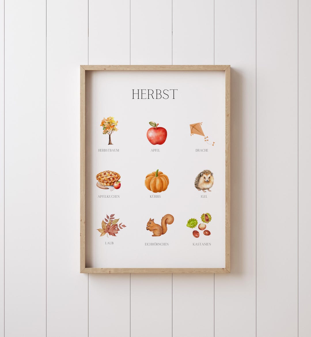 German Herbst Autumn Printable Poster, A4 A3 (PDF Download) - Etsy
