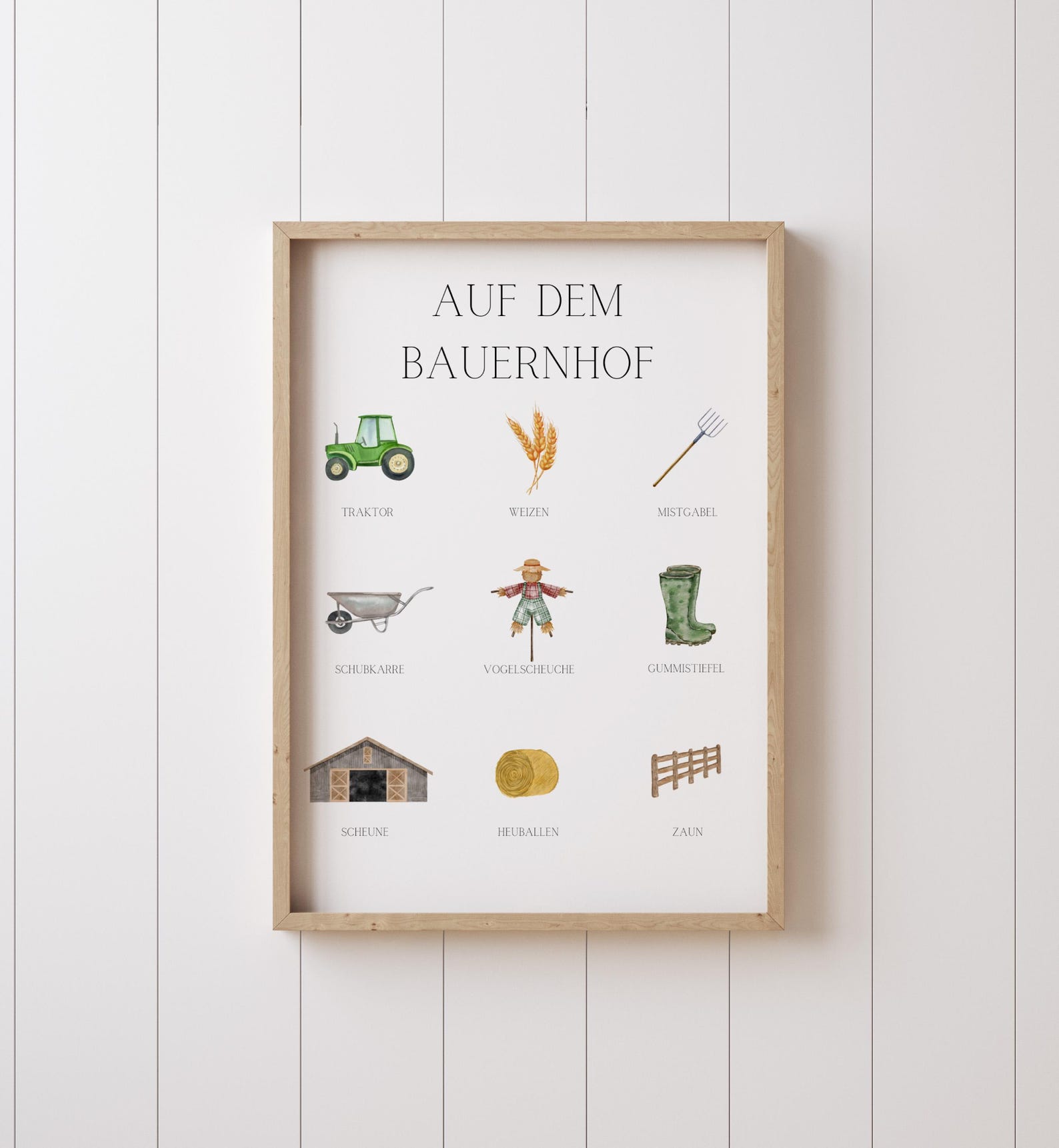 Farm Animals German Poster, Nursery Classroom Decor (PDF Download) - Etsy