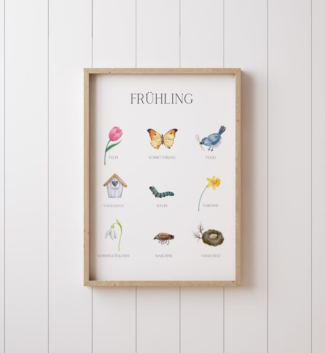 FRÜHLING German Printable Poster PDF Download, A4 + A3, Spring ...