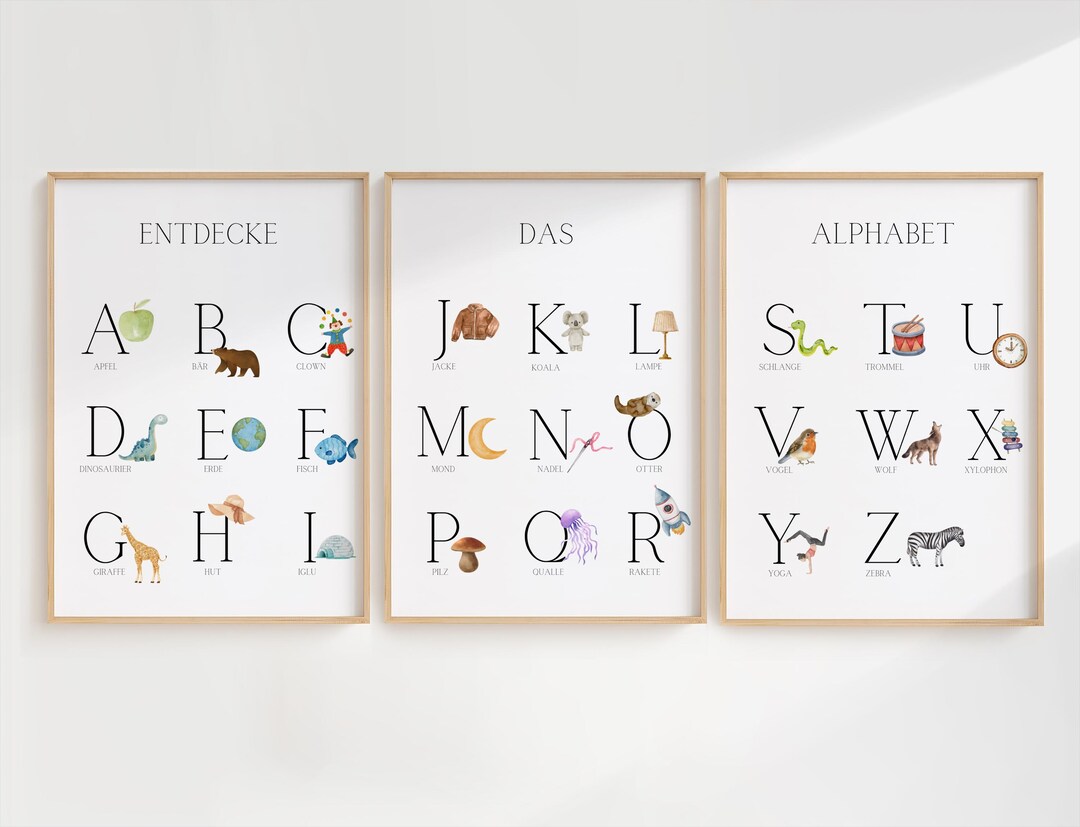 Alphabet German Educational Poster, PDF Download, Print at Home, A4 ...