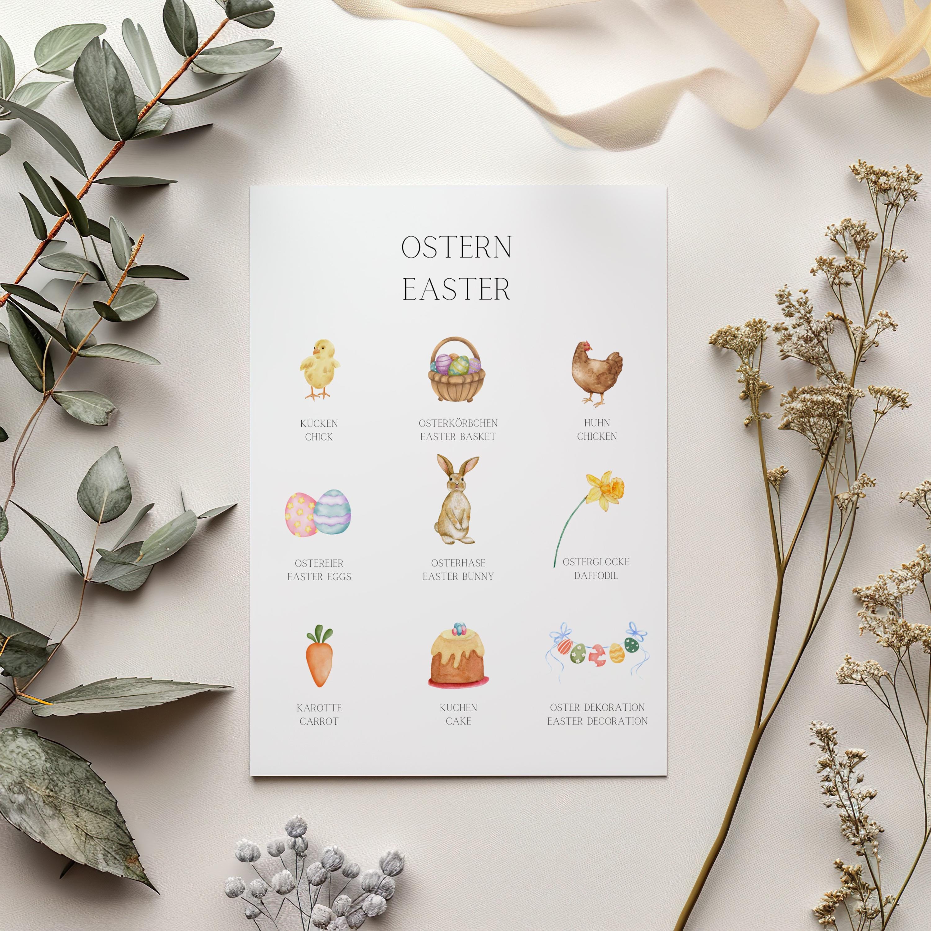 Bilingual Easter Poster, German and English Vocabulary (PDF Download ...