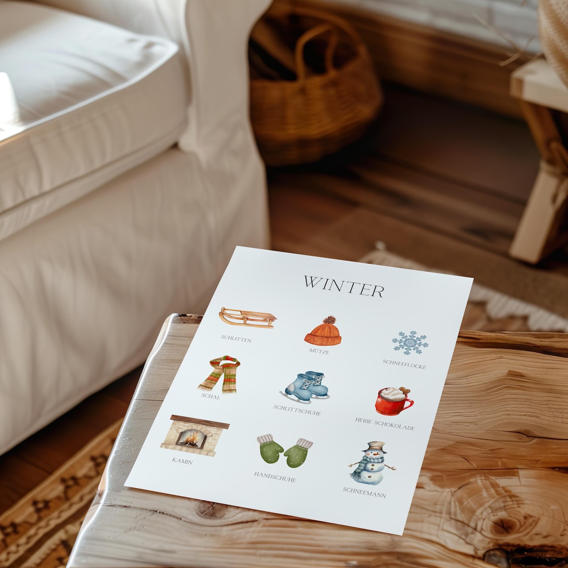 WINTER GERMAN Printable Poster PDF Download, A4 + A3, - Etsy