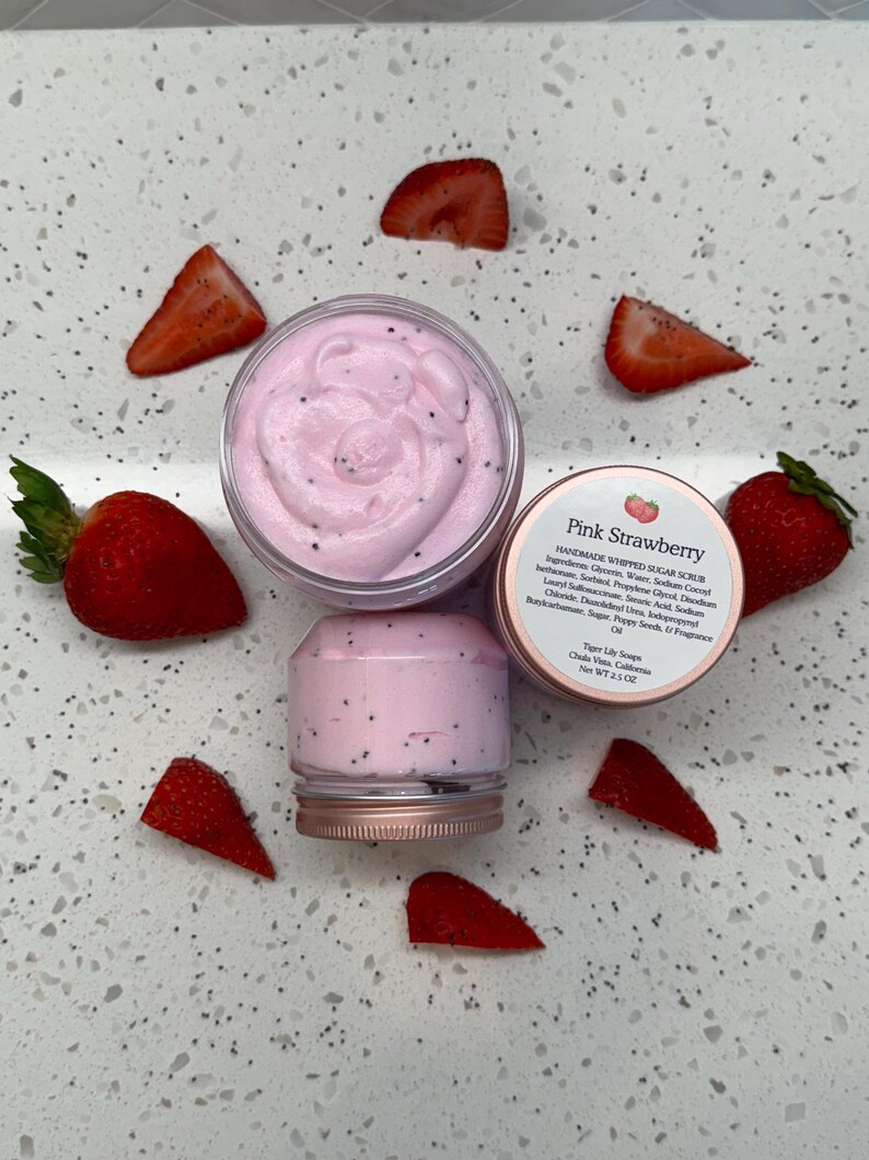 Pink Strawberry Whipped Sugar Scrub - Etsy