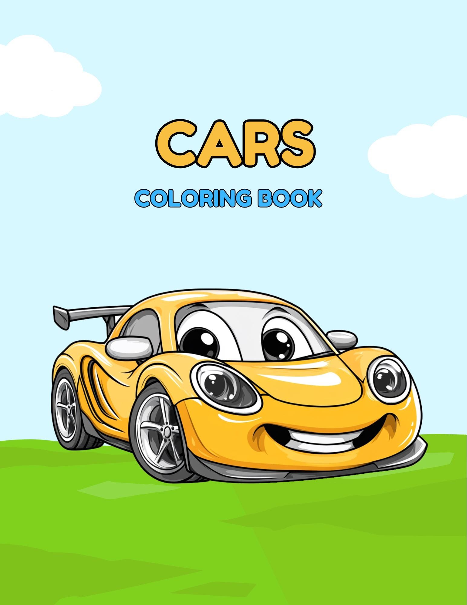 Cars Custom Coloring Book for Kids, Personalized Kids Birthday Gift ...