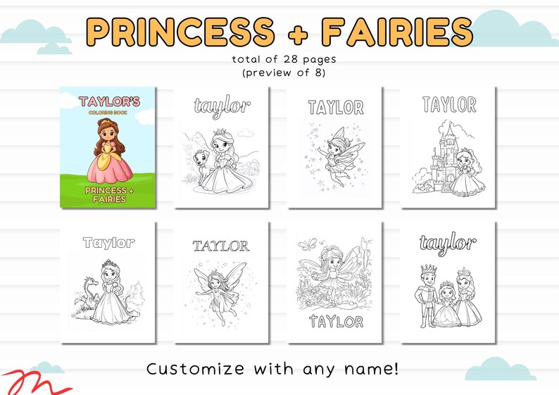 Personalized Kids Coloring Book: Custom Name Activity (digital Download ...