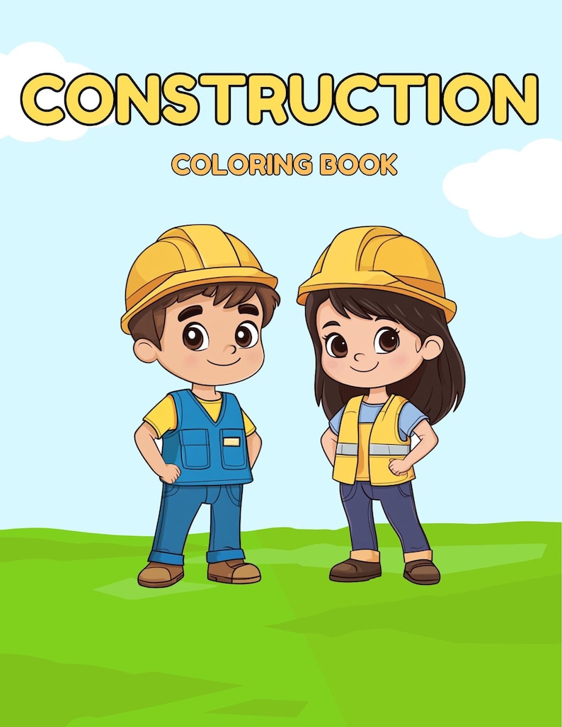Personalized Kids Construction Coloring Book, Construction Activity ...
