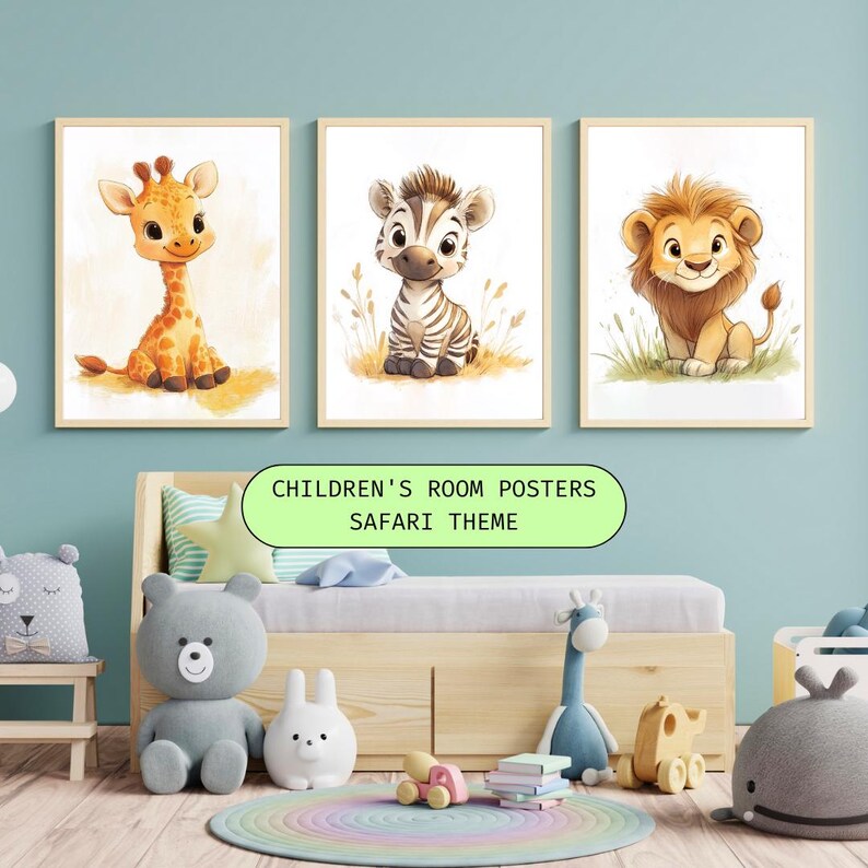 Kids Lion Art Poster, Nursery Wall Art, Playroom Kids Decor, Cute Lion ...