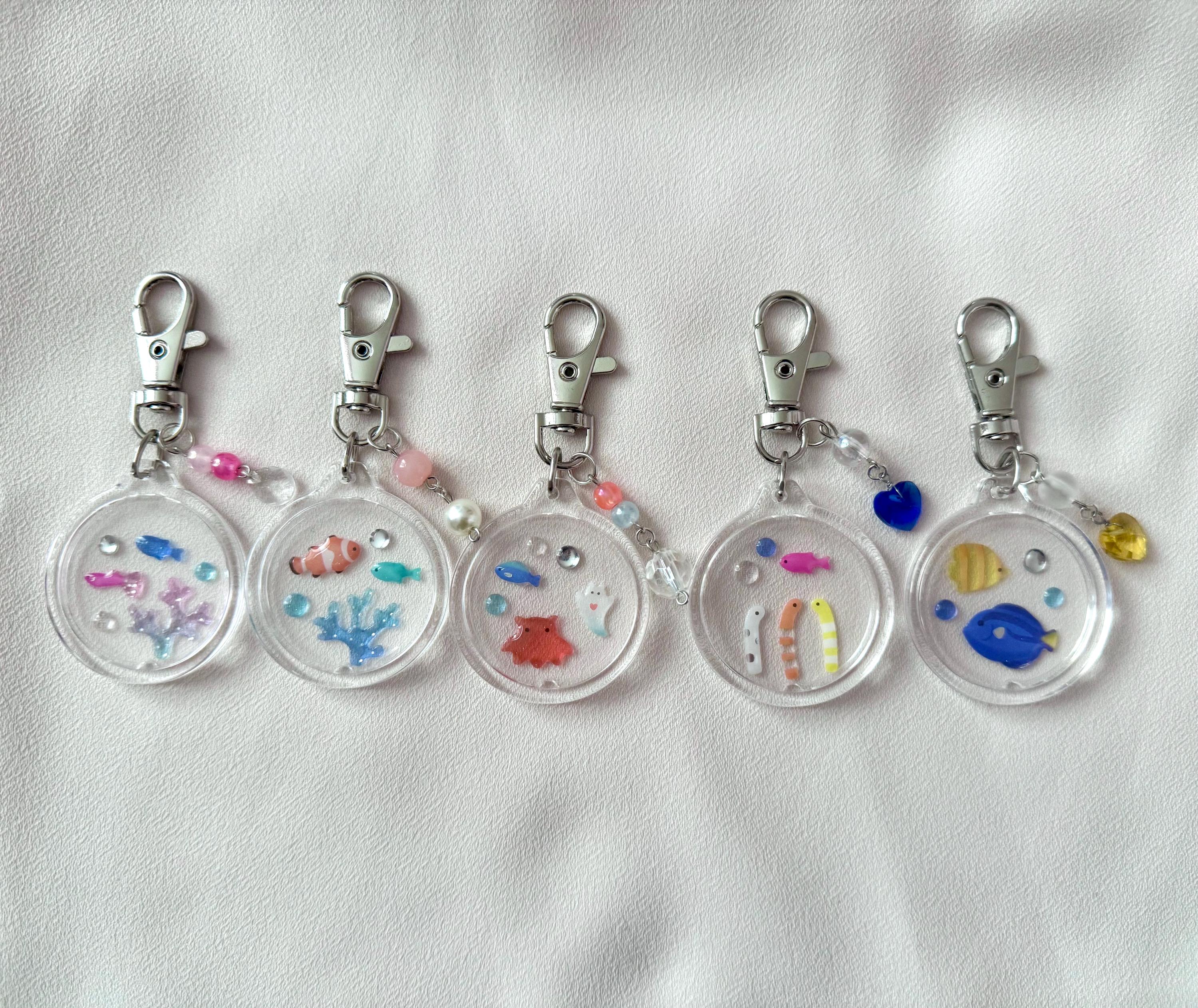 Marine Animal Keychain | Fish Bag Charms, Dangle Keychains, Ocean ...