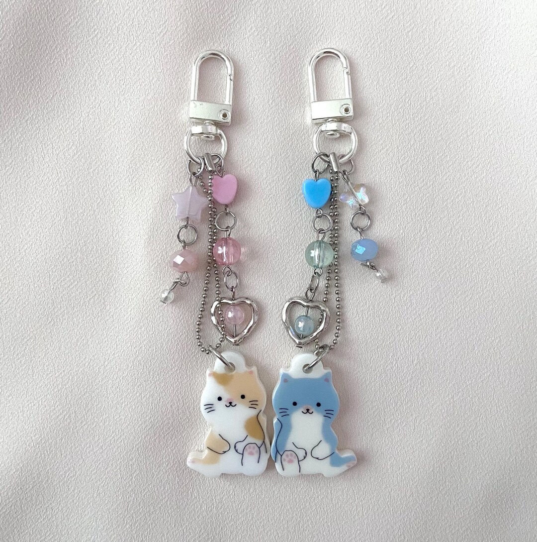 Matching Magnetic Cat Keychain | Friendship Duo, Cat Charms, Dangle ...