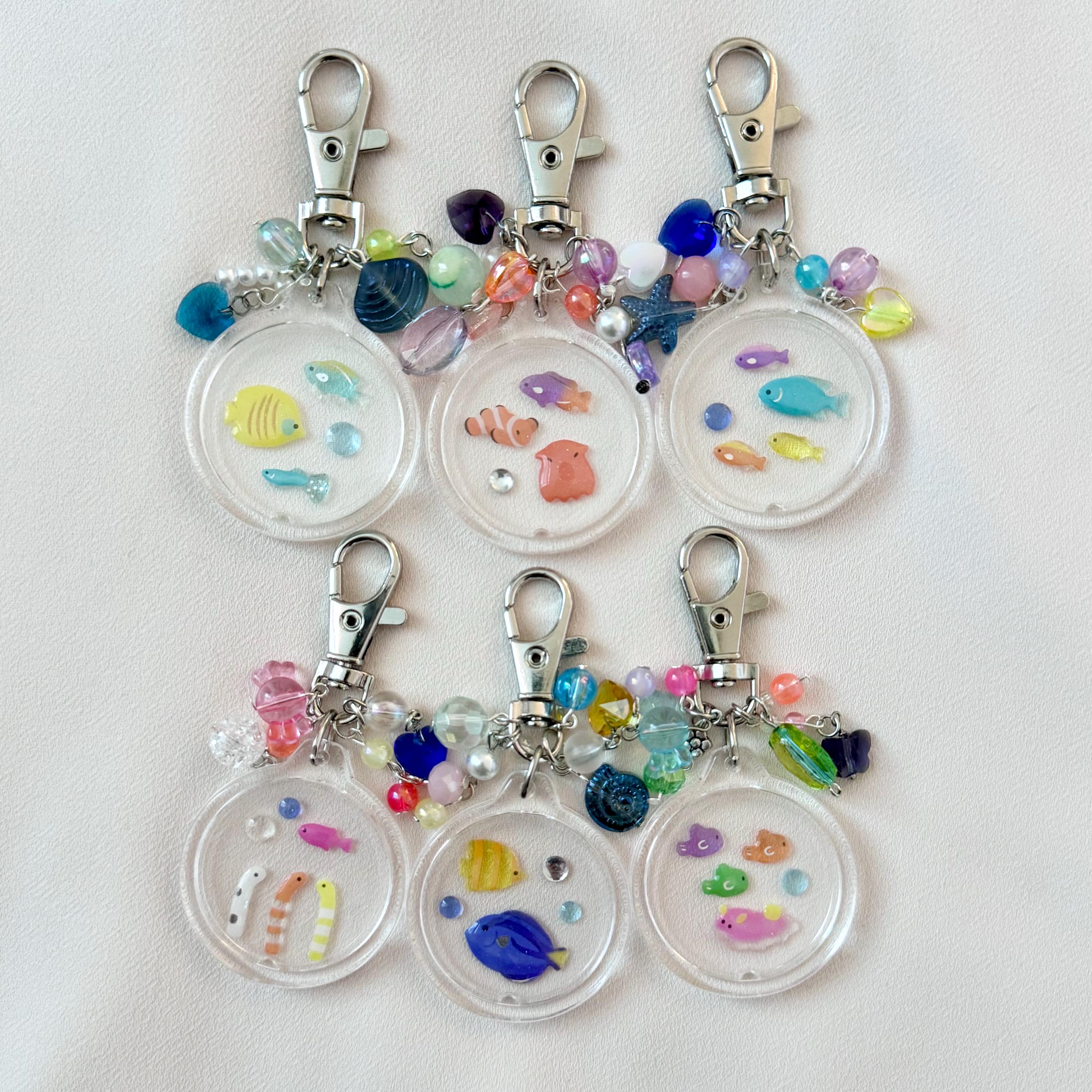 Marine Animal Keychain | Fish Bag Charms, Dangle Keychains, Ocean ...