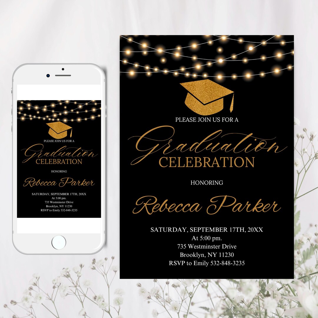 Editable Class of 2025, High School Graduation Invitation, College ...