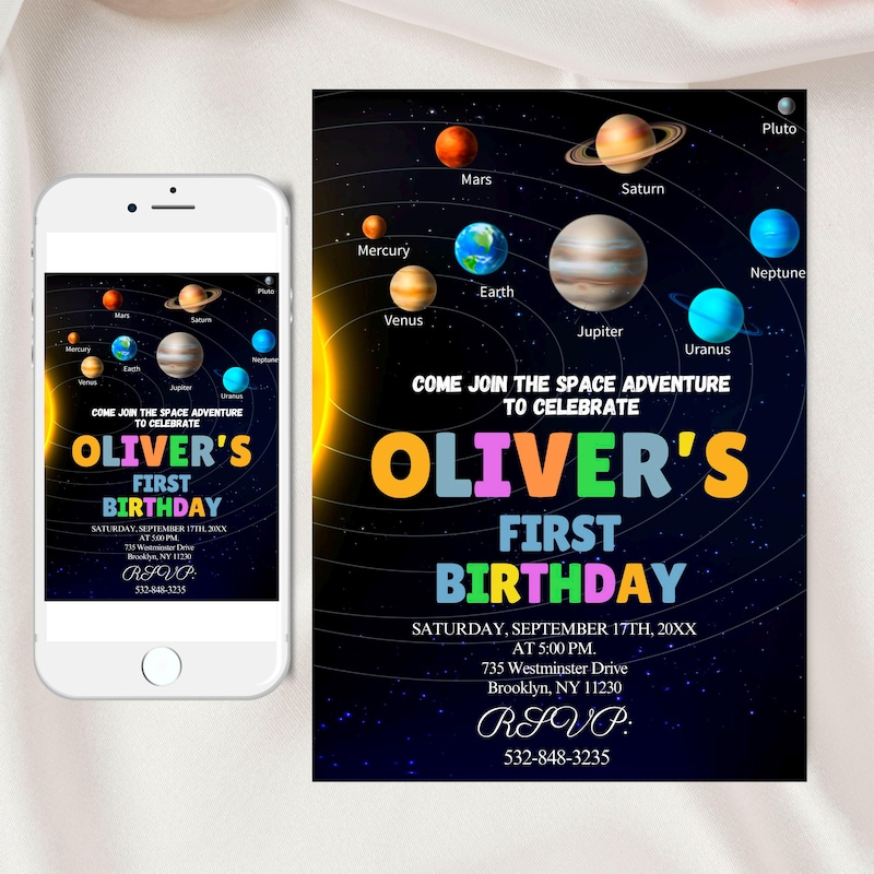 Solar System Invite - Etsy