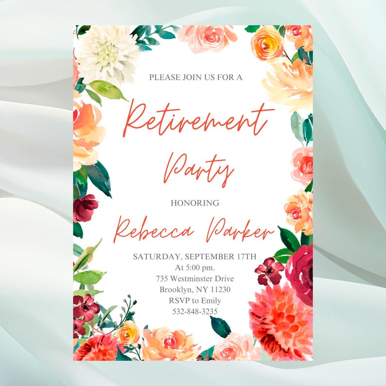 Editable Retirement Party Invitation, Retirement Invite, Retirement ...