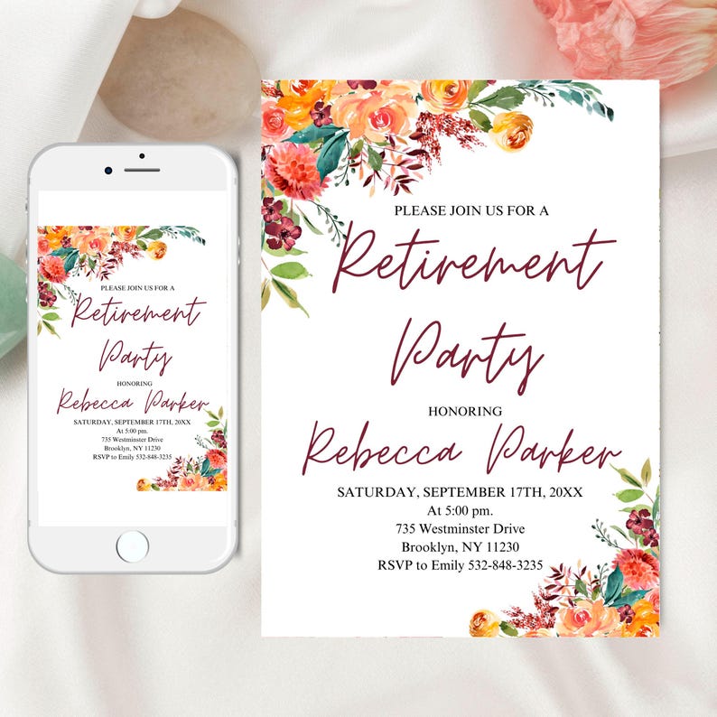 Editable Retirement Party Invitation, Retirement Invite, Retirement ...