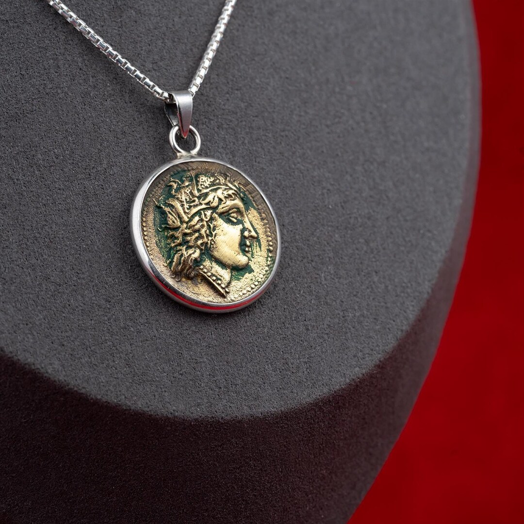 Alexander the Great Head Coin Necklace, Alexander Bronze Coin Pendant ...
