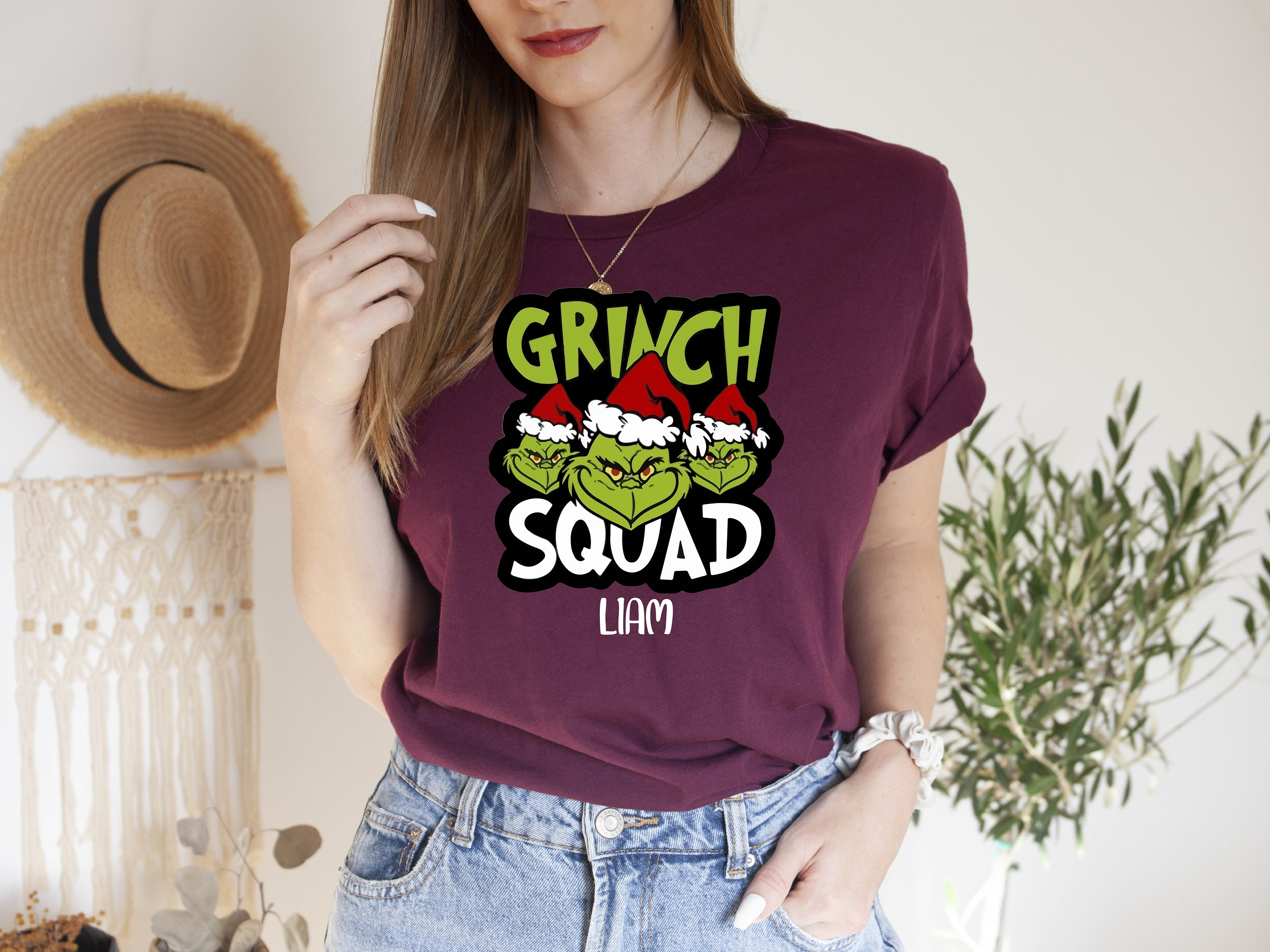 Grinch Squad Shirt, Personalized Grinch Squad Christmas Shirt, Grinch ...