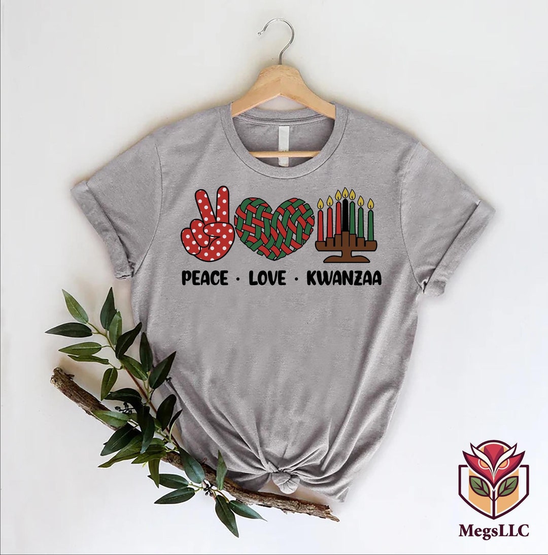 Peace Love Kwanzaa Shirt, Black People Holiday Gift, Afro American ...