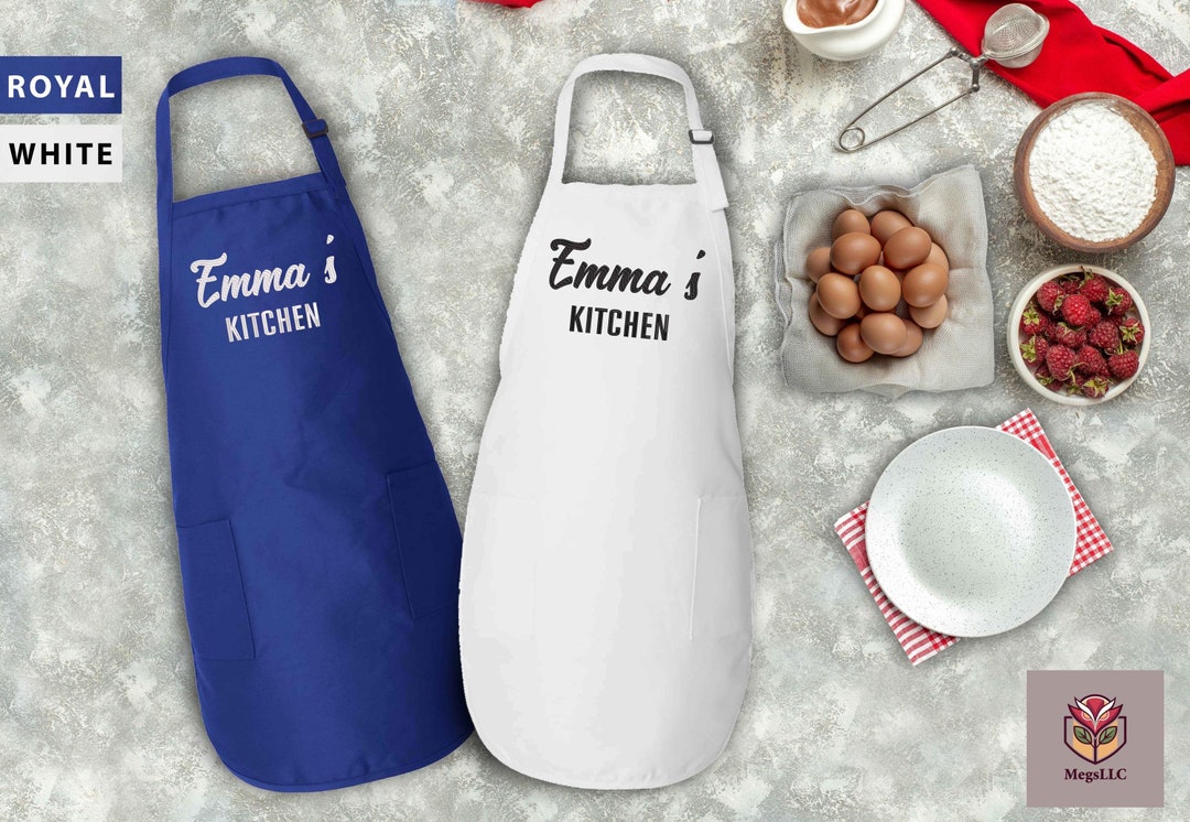 Custom Embroidered Kitchen Apron With Pockets, Personalized Kitchen ...