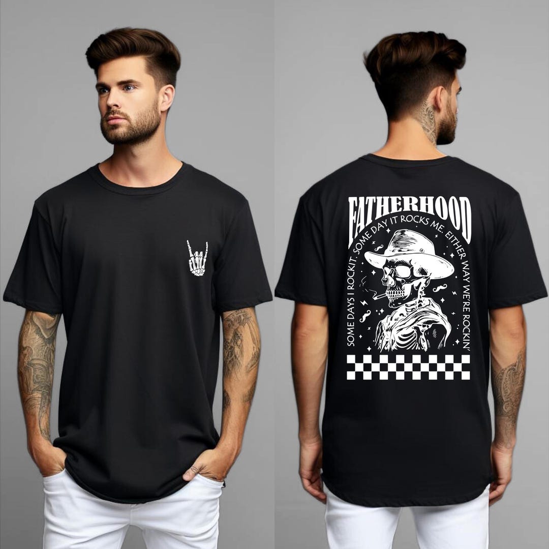 Funny Fatherhood Skeleton Shirt, Sometimes I Rock It Sometimes It Rocks ...