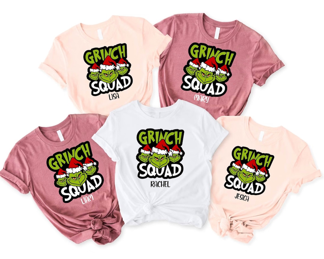 Grinch Squad Shirt, Personalized Grinch Squad Christmas Shirt, Grinch ...
