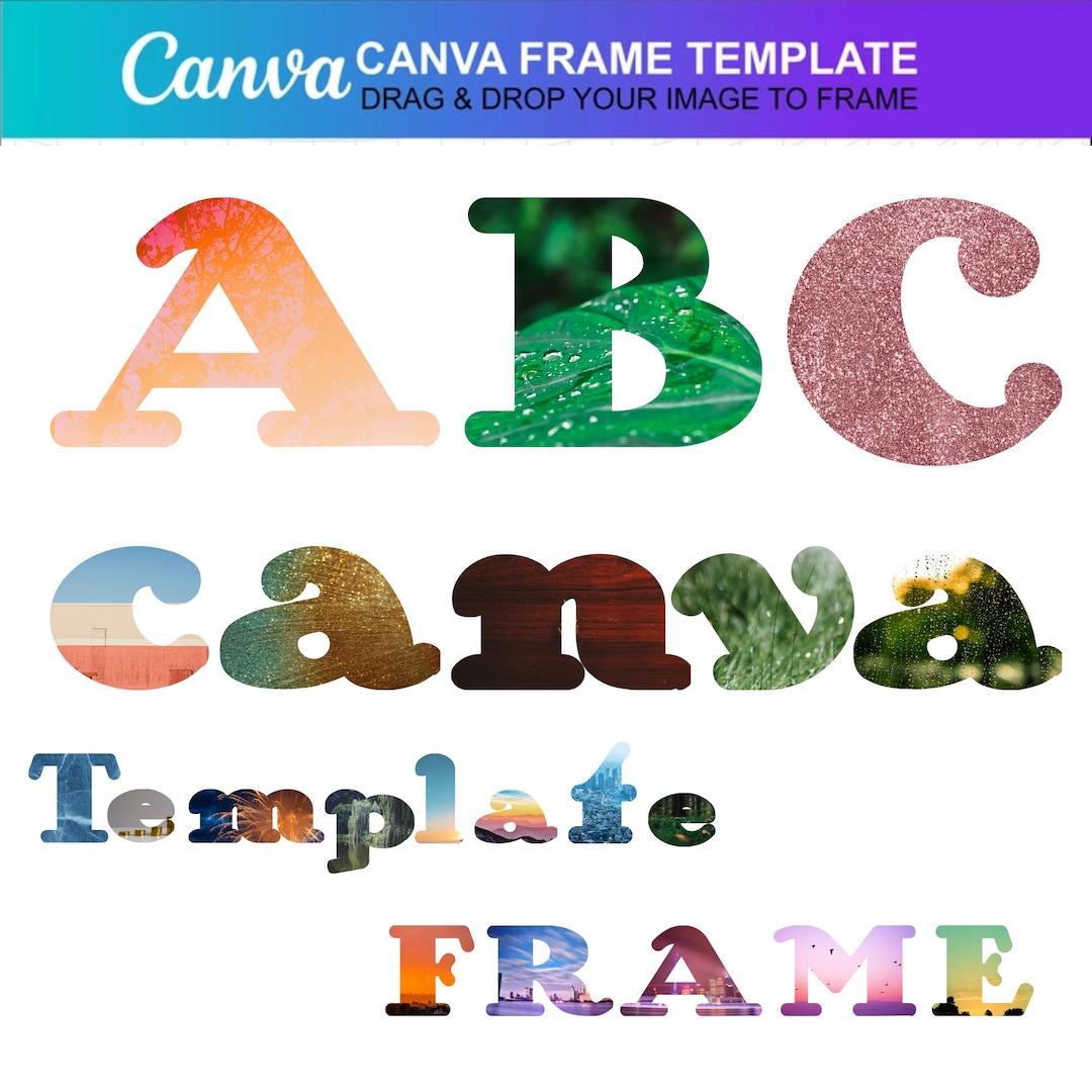 Alphabet Canva Frame Template: DIY Scrapbooking Letters (digital ...